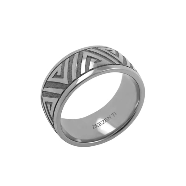 Celtic Titan Ring Hand Carved Polished/Oxidised - nammi.is